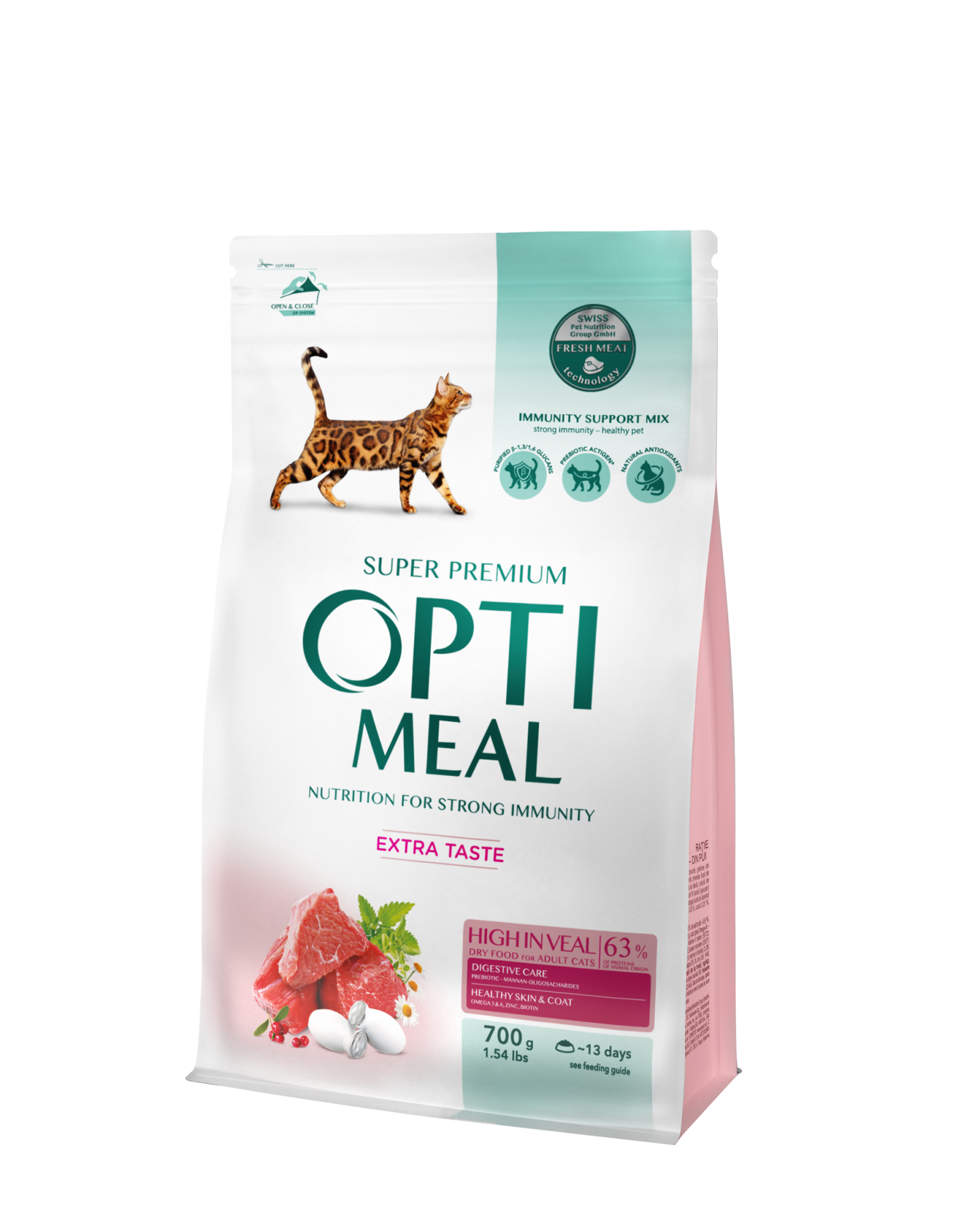 Kačių ėdalas OPTIMEAL veršiena, sausa 0.7kg | bottlery