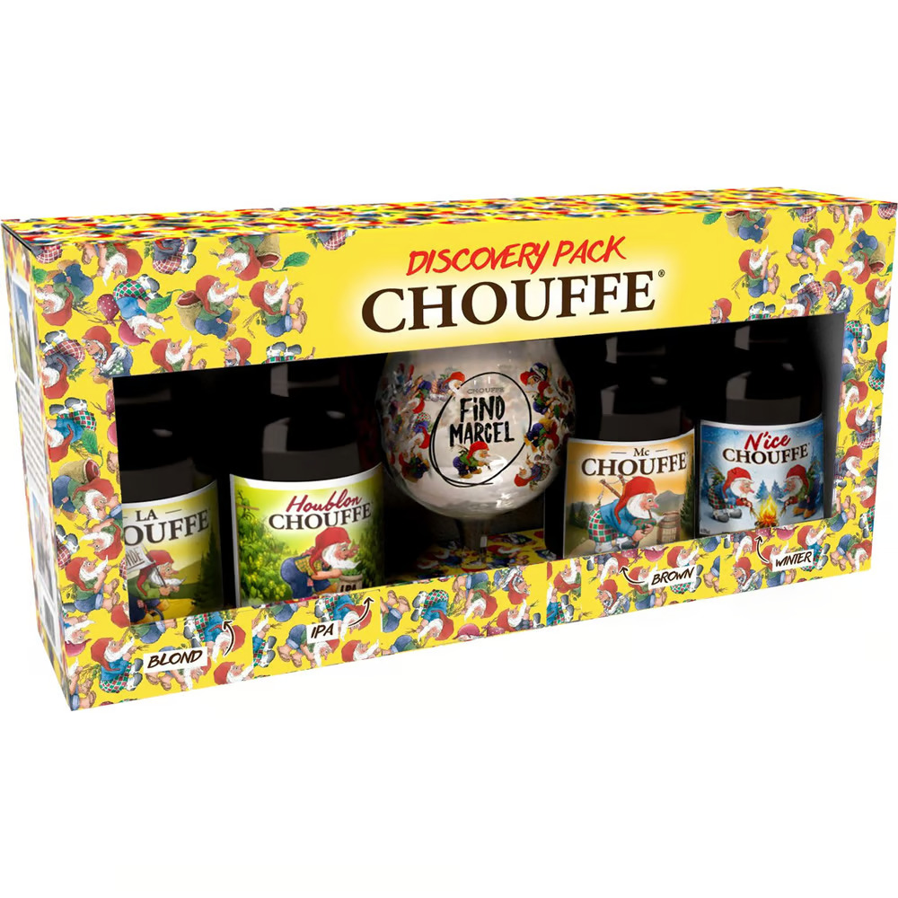 Alus CHOUFFE 4 alaus rinkinys su taure 1.32l 7.3% | bottlery