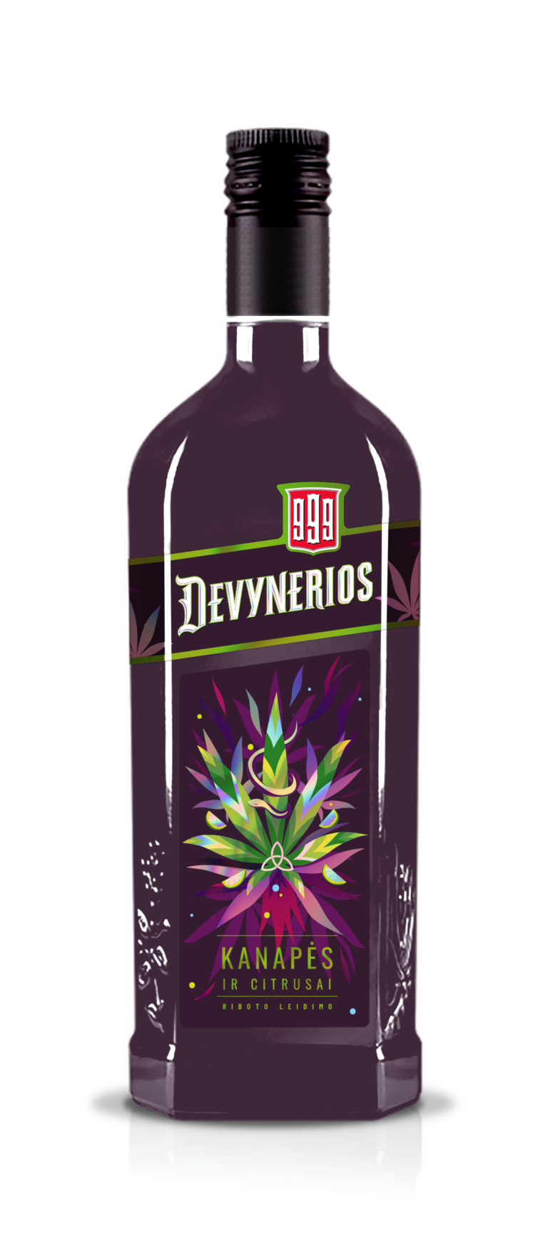 Balzamas spiritinis gėrimas DEVYNERIOS Kanapių ir citrusų 0.5l 32.0% ...