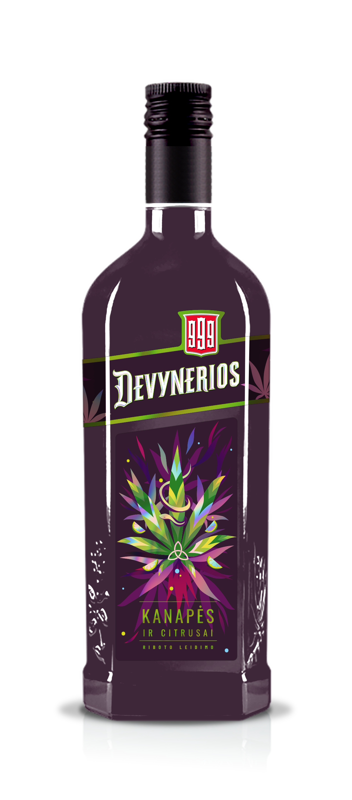 Balzamas spiritinis gėrimas DEVYNERIOS Kanapių ir citrusų 0.5l 32.0% ...